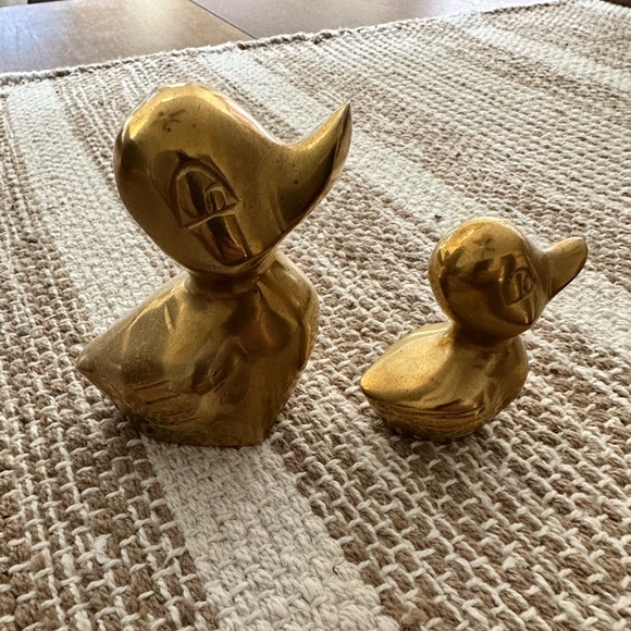 Accents | Vintage Mid 2th Century Small Solid Brass Duck Bird Figurine ...
